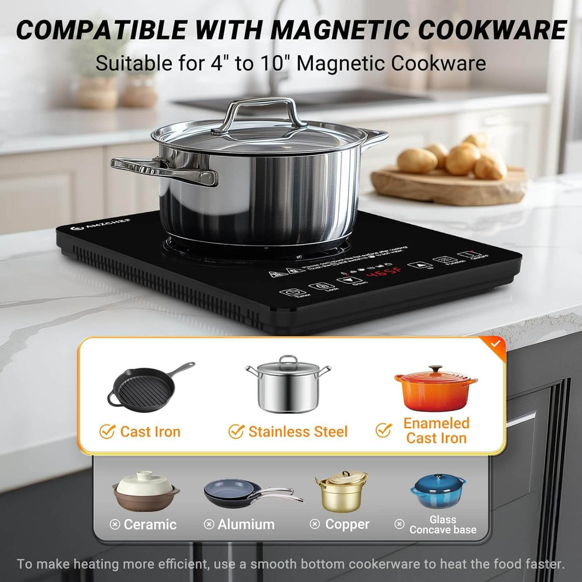 AMZCHEF Portable Induction Cooktop 20 Power Levels HL-B5