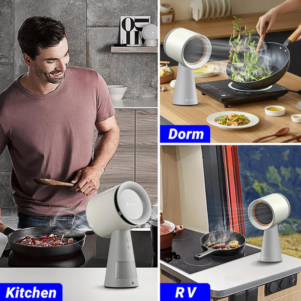 AMZCHEF Mini Portable Range Hood with 3 Speed Adjustment White