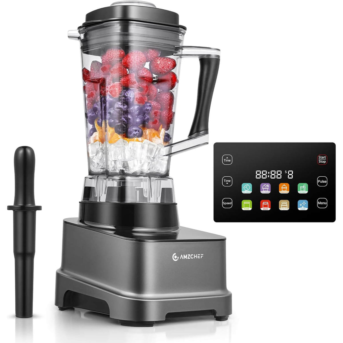 AMZCHEF 8-IN-1 Professional Blenders 2025 with LED Panel Touch Control