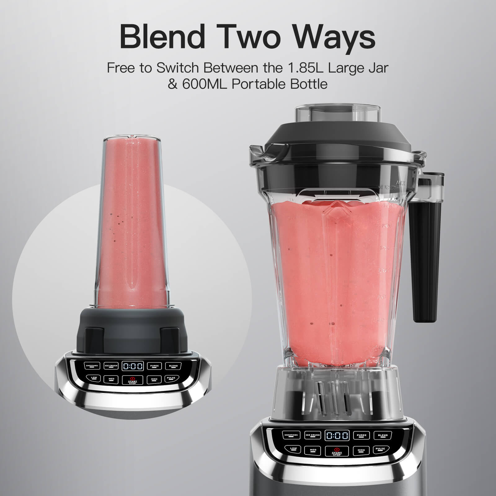 AMZCHEF ZM5003 Smoothie Countertop High-Speed Blender 1800W